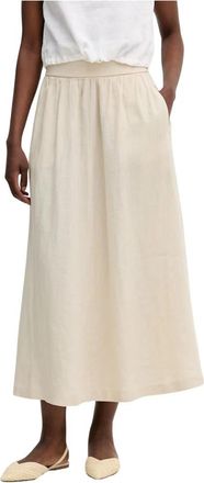 Benetton Maxi-Rock aus reinem Leinen - - Skirts - Damen - Beige - M