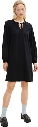 Tom Tailor Damen 1034824 Kleid mit Raffdetail, 14482 - Deep Black, 38