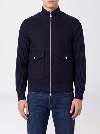 Eleventy Bomberjacke aus reiner Wolle mit Stehkragen und aufgesetzten Taschen