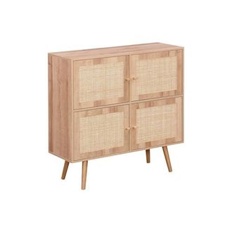 Sweeek Commode Enfant d&eacute;cor Bois 4 Portes en cannage
