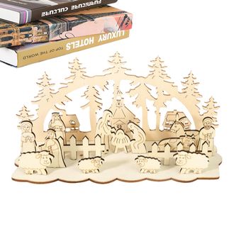 Generic Krippe aus Holz - DIY Set aus Holz Weihnachtsdekoration - Holztisch Weihnachtsdekoration Tischst&auml;nder f&uuml;r Zuhause f&uuml;r Weihnachtsfeiern, Feste und Neuj