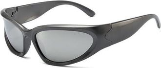 Generic Lunettes de soleil de sport 2026 pour homme - Style vintage - UV400, 04 Gun - Argent, Taille unique
