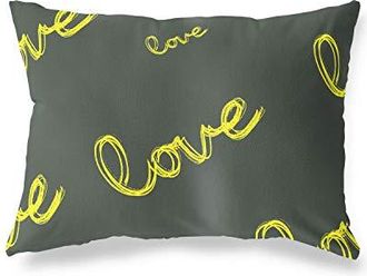 Bonamaison Le Jardin du Lin Kissen Zierkissenbezug Neongelb-Rauch Kissenbezug, Weich Bequem, Für Zuhause Autos Büro Sofa Wohnzimmer Couch Schlafzimmer Dekor, 35x