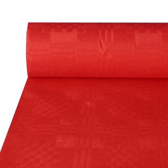 Papstar Papiertischtuch mit Damastpr&auml;gung 50 m x 1 m rot, Sie erhalten 4 Packungen &aacute; 1 Rolle (insgesamt 4 Rolle)