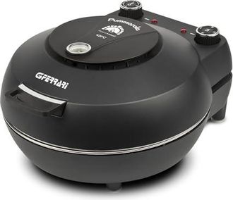 G3Ferrari G10199 Pizzaofen Pummarola, bis zu 420 °C, 1200W, 2 feuerfeste Steinplatten, Kühle Außenwände, Edelstahl-Palette, Rezeptbuch inklusive, Temperaturanze