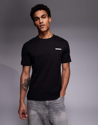 Emporio Armani Armani EA7 - T-shirt ras de cou &agrave; bande griff&eacute;e - Noir