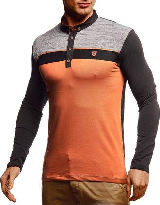 LEIF NELSON Herren Polo-Shirt Langarmshirt Slim Fit Baumwolle-Anteil Basic Männer Longsleeve Pulli weißes Sweatshirt Poloshirt Pullover T-Shirt langarm LN4805 Sch
