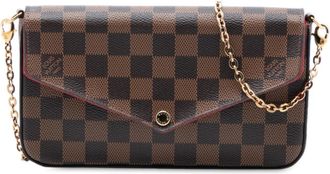 Louis Vuitton Hobo Bags - Damier Ebene Pochette Felicie - Gr. unisize - in Braun - f&uuml;r Damen