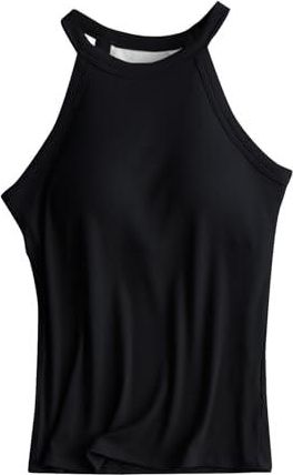 Generic D&eacute;bardeur de sport pour femme - Avec soutien-gorge int&eacute;gr&eacute; - Dos nageur - En coton - Sans manches - Coupe ajust&eacute;e - Respirant - Cami - Moderne - &Eacute;l&eacute;ga
