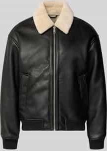 Premium by Jack & Jones Bomberjacke in Leder-Optik mit Teddyfell