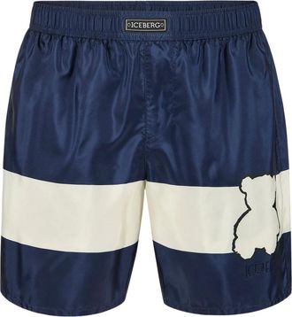 Iceberg Homme, Maillots de bain, Bleu, Taille: 2XL Boxer Swim Shorts