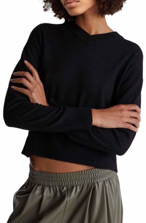 Benetton Damen Maglia Scollo V M/L 102hd4032 Pullover, Schwarz, L