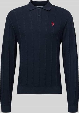 Review Strickpullover mit Strukturmuster und Polokragen