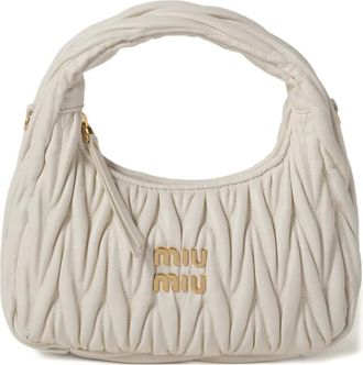 Miu Miu Wander matelass&eacute; nappa leather hobo bag - Nude