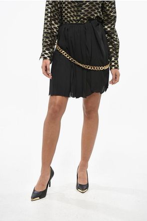 Balenciaga Pleated Miniskirt with Chain Detail size 40