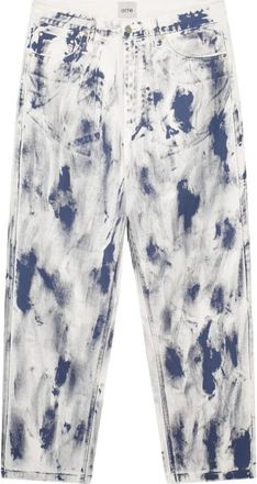 Arte Homme, Jeans, Multicolore, Taille: W34 Pantalon Peinture Blanc