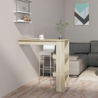 vidaXL Table bar murale Ch&ecirc;ne Sonoma 102x45x103,5 cm Bois ding&eacute;nierie