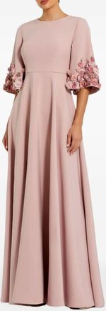 Mac Duggal robe longue à fleurs - Rose