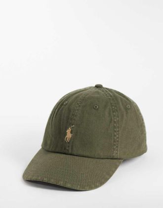 Polo Ralph Lauren casquette de baseball &agrave; logo icon en vert fonc&eacute;