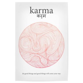 artboxONE Poster 30x20 cm Yoga & Namaste Typografie Karma hochwertiger Design Kunstdruck - Bild Yoga Karma Leben