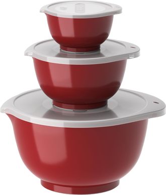 Rosti Mepal Margrethe Sch&uuml;ssel Set, R&uuml;hrsch&uuml;ssel Set, 6-Teilig mit 3 R&uuml;hrsch&uuml;sseln und 3 Deckel, Teigsch&uuml;ssel aus Recycelbarem Kunststoff, 0,25 Liter, 0,75 Liter 