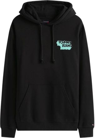 Tommy Jeans Homme, Sweatshirts et sweats &agrave; capuche, Noir, Taille: 2XL Stack Logo Back Graphic Hoody