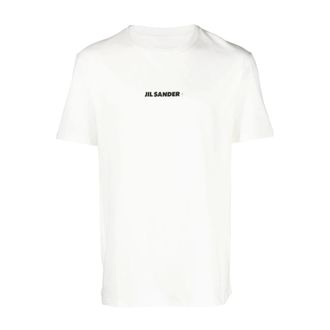 Jil Sander Homme, Tops, Blanc, Taille: L T-shirt Logo