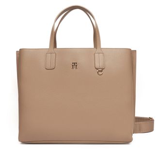 Tommy Hilfiger Handtasche Tommy Hilfiger Th Distinct Satchel AW0AW17463 Beige