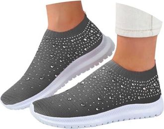 Generic Chaussures &eacute;l&eacute;gantes &agrave; enfiler pour femme - Chaussures de sport plates et tendance - Pour lext&eacute;rieur, la marche, le fitness, les infirmi&egrave;res - Chaussu