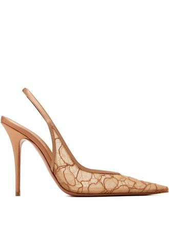 Amina Muaddi escarpins Anok 105 mm à bride arrière - Tons neutres