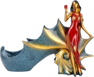 Sora Statue für Weinflaschen, Weinhalter, feine Verarbeitung, Weinflaschenfigur für Küche, Skulpturen, (BS023-2 Red Girl)