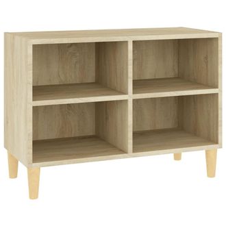 vidaXL Vidaxl - Mobile Tv Con Gambe Legno Massello Rovere Sonoma 69,5x30x50 Cm
