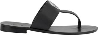 Philipp Plein Homme, Chaussures, Noir, Taille: 44 EU Sandales plates en cuir Hexagone