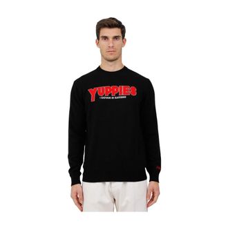 MC2 Saint Barth Maglia in lana con scritta tema Yuppies - - Knitwear - Herren - Schwarzk - M