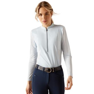 Ariat Womens Breathe 1/2 Zip Baselayer Top Long Sleeve in Skyride, Size Large, by Ariat