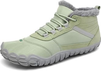 Saguaro Barfuss Schuhe Damen Winter Barfu&szlig;schuhe Damen Wasserabweisend Barfu&szlig; Winterschuhe Warm Gef&uuml;ttert Winterstiefel Hellgr&uuml;n, Gr.41