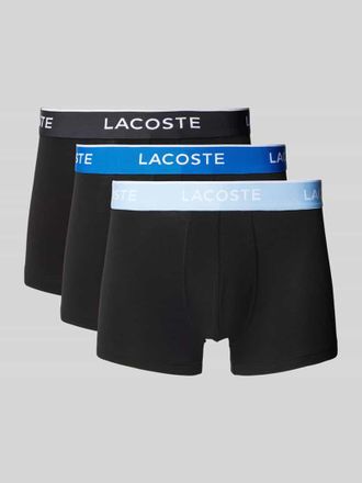 Lacoste Trunks mit elastischem Label-Bund im 3er-Pack