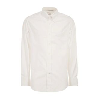 Brunello Cucinelli Homme, Chemises, Blanc, Taille: 2XL Chemise Classique Coupe Droite