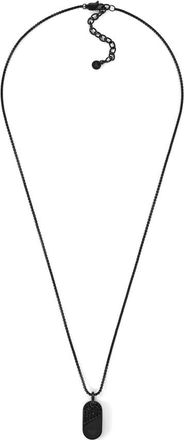 Emporio Armani Herren-Edelstahl-Halskette mit Karabinerverschluss, Jett schwarz