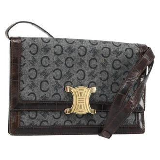 Celine Pre-owned Sac bandouli&egrave;re en toile C Macadam - Femme - Pre-owned - Gris - Taille: ONE Size
