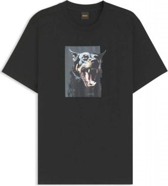 HUGO BOSS Homme, Tops, Noir, Taille: M Te Dobermann T-Shirt
