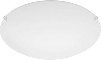 Eglo Deckenlampe Mars, runde Wandleuchte innen, Deckenleuchte aus weiß satiniertem Glas, Stahl, Lampe Schlafzimmer mit E27 Fassung