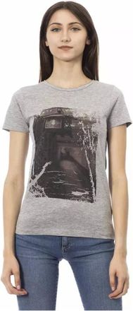 Trussardi Femme, Tops, Gris, Taille: 40 FR T-shirt en Coton Gris pour Femme