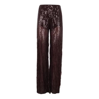 Federica Tosi Hose mit Pailletten und Fransen - - Trousers - Damen - Braun - M