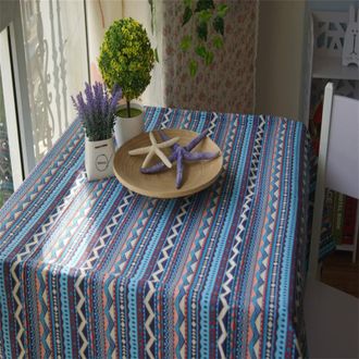 Railonch Tischdecke Abwaschbar, Boho Stil Tischdecken Pflegeleicht Schmutzabweisend Tischtuch für Küche Tischdekoration Garten Outdoor (Blau,140 x 180 cm)