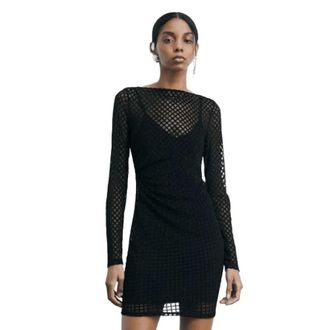 Patrizia Pepe Femme, Robes, Noir, Taille: 40 FR Robe Courte en Maille