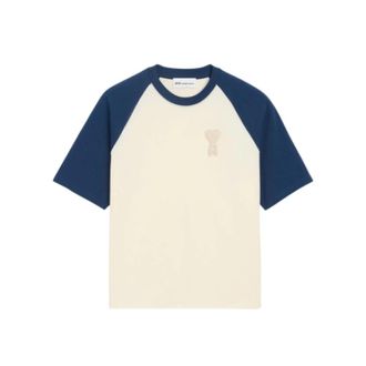 Ami Bicolour Baseball T-shirt - - Tops - Herren - Mehrfarbig - S