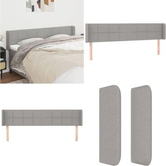 vidaXL Vidaxl - Tête de lit avec oreilles Gris clair 163x16x78/88 cm Tissu - Tête De Lit - Têtière De Lit - Literie - Meuble De Chambre - Décoration Chambre
