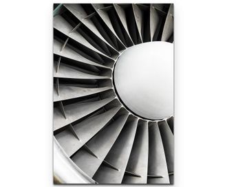 Paul Sinus Art Leinwandbilder | Bilder Leinwand 90x60cm Turbine eines Flugzeugs Nahaufnahme
