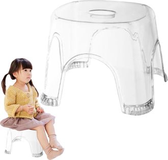 Generic Transparenter Badezimmerhocker, rutschfest, wasserdicht, transparent, für Nachttisch, kleine Duschräume, Eckbank, Sitz, Badewanne